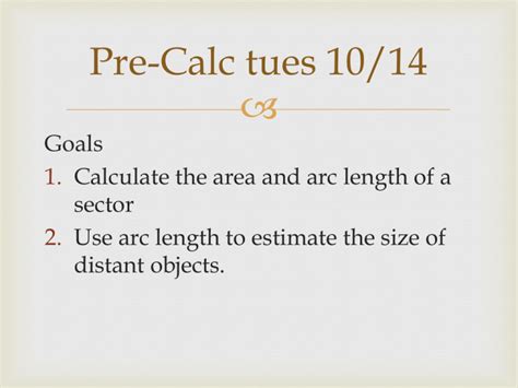 Pre Calc Arc Length Notes