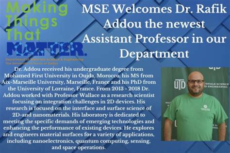 Leading Interface And Surface Science Research At Ut Dallas Addou Lab