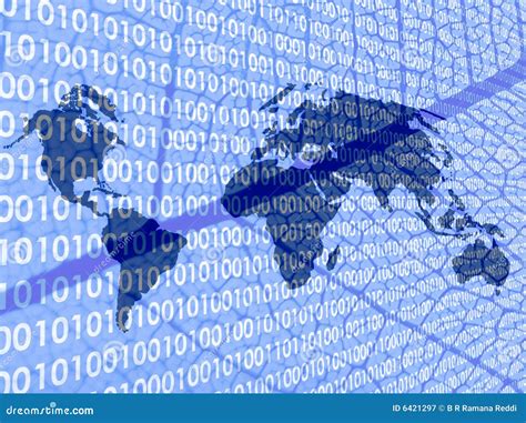World Map With Binary Code And Leaf Details Stock Illustration Illustration Of Binary
