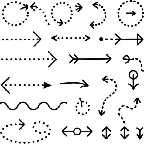 premium vector hand drawn arrow set direction navigation and flow