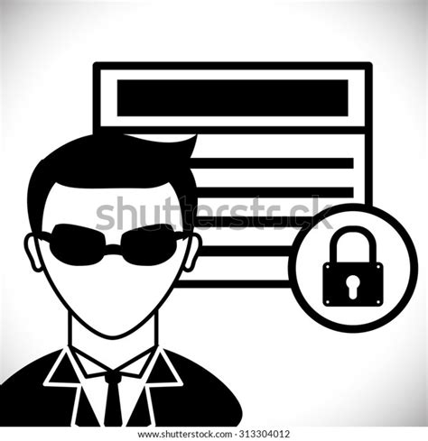 Securty System Concept Warning Icons Design เวกเตอร์สต็อก ปลอดค่า