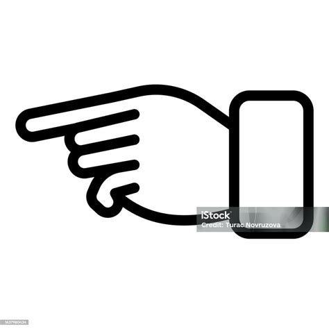 인덱스 포인터 선 아이콘입니다 판단 집게 손가락 주요 손가락을 가리키는 손 법학 벡터 디자인 개념 윤곽선 스타일 픽토그램 흰색