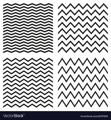 Tile Seamless Pattern Zig Zag Set Royalty Free Vector Image