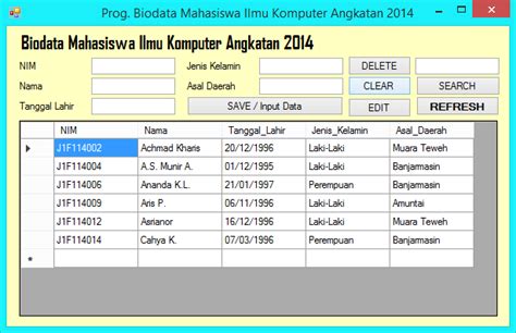 Program Visual C Program Manipulasi Database Access Tambah Edit Hapus Dan Cari Data Only
