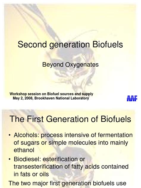 Second Generation Biofuels Beyond Oxygenates