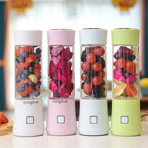 Usb 미니 블렌더 유리병 주스기 휴대용 과일 믹서 고기 분쇄기 주스 메이커 기계 6 블레이드 480ml착즙기 Aliexpress