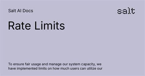 rate limits salt ai docs
