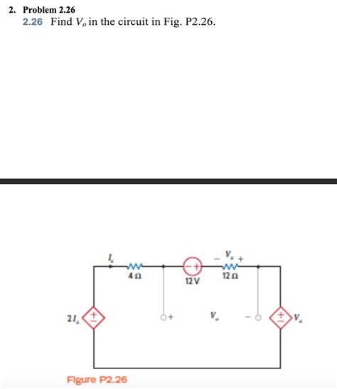 solved find v 0 in the circuit in fig p2 26