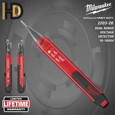 Milwaukee Dual Range Voltage Detector 10 1000v Milwaukee Tester Voltage Detector 2203 20