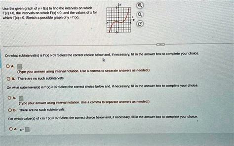 Use The Given Graph Of Y Fx To Find The Intervals On Which Fx0