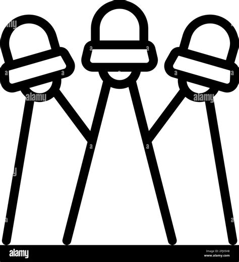 Puppet Theater Light Icon Outline Vector Toy Show Stage Doll Stock