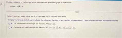 Solved Find The Real Zeros Of The Function What Are The Chegg