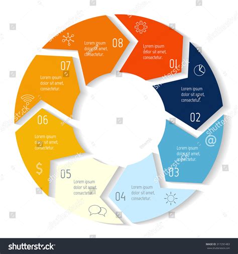 Vector Round Infographic Diagram Circular Connected Stock Vector Royalty Free