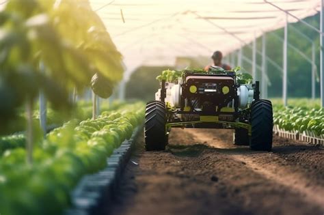 Premium Ai Image Illustration Of Robotic Agriculture And Autonomous Car Operating In An