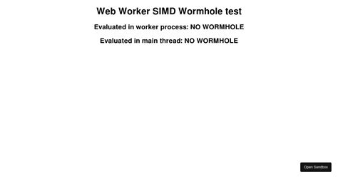 Web Worker Simd Wormhole Test Codesandbox