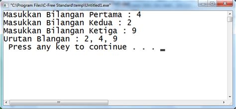 Program Mengurutkan Angka