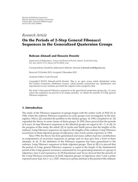 Pdf On The Periods Of 2 Step General Fibonacci Sequences In The