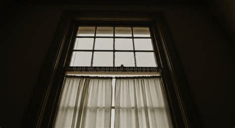 Tall Window With Multiple Panes Fills The Frame The Upper Portion Is Divided By A Stock