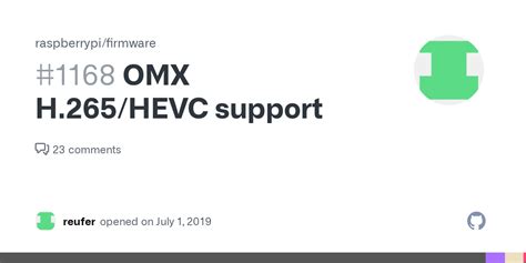 Omx H265hevc Support · Issue 1168 · Raspberrypifirmware · Github