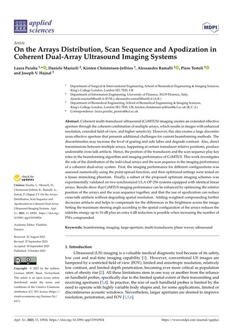 Pdf On The Arrays Distribution Scan Sequence And Apodization In