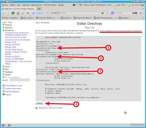 Usuariodebian Quitar índices De Directorio En Apache