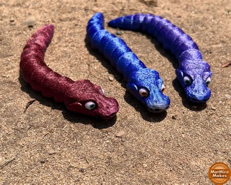 Flexi Ball Python Keychain D Printed Lifelike Snake Design Etsy