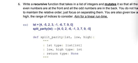 Solved Write A Recursive Function That Takes In A List Of