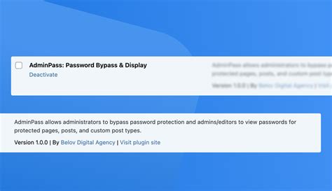 Adminpass Password Bypass And Display Wordpress Plugin