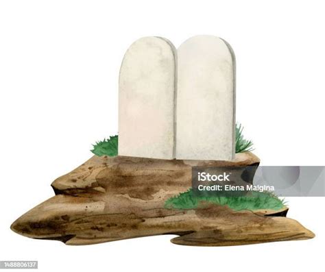 시나이 산의 십계명의 수채화 석판과 텍스트 복사 공간 카드 또는 소셜 미디어 게시물을 위한 Shavuot 인사말 템플릿입니다 토라 성경 이야기 삽화 0명에 대한 스톡 벡터