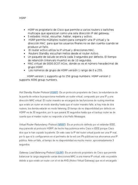 Glbp Gateway Load Balancing Protocol Pdf Enrutador Computación
