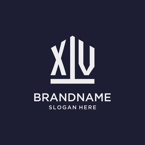 Xv Initial Monogram Logo Design With Pentagon Shape Style Vector Art At Vecteezy