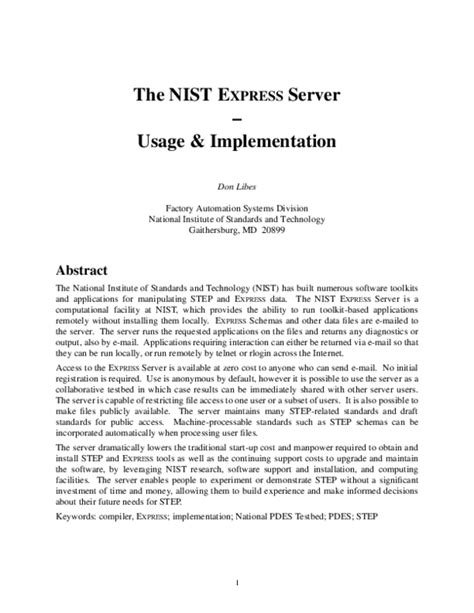 pdf the nist express server usage and implementation
