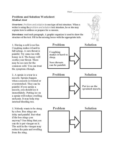 Reading Comprehension Problem And Solution Worksheet Reading Comprehension Worksheets