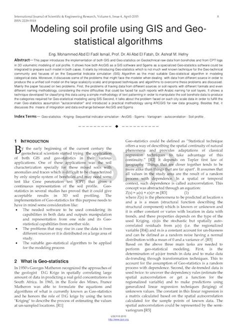 PDF Modeling Soil Profile Using GIS And Geo Statistical Algorithms Modeling Soil Profile