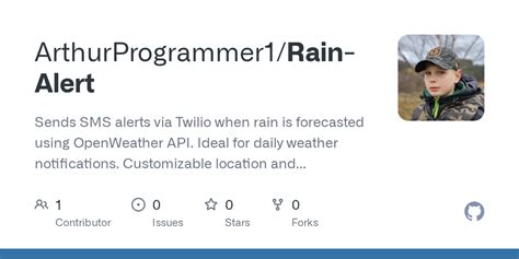 github arthurprogrammer1 rain alert sends sms alerts via twilio when