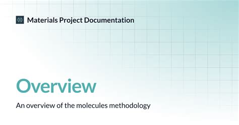 Overview Materials Project Documentation