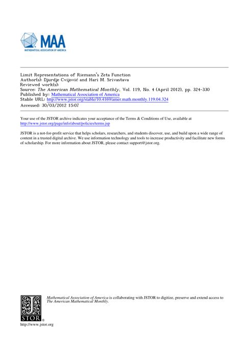 pdf limit representations of riemann s zeta function