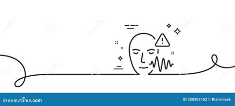 Voice Wave Line Icon Face Scan Sign Continuous Line With Curl Vector Stock Vector