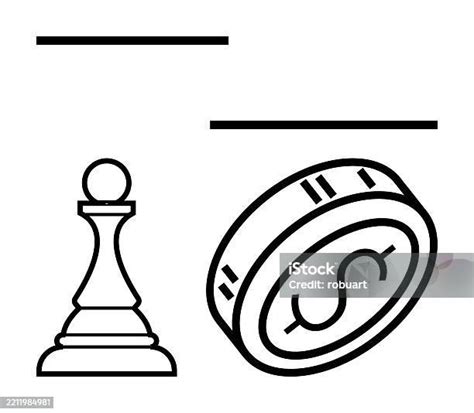 체스 폰 동전 달러 기호 전략과 금융을 나타내는 평행한 수평선 옆에 있습니다 가격에 대한 스톡 벡터 아트 및 기타 이미지 가격 개념 개념과 주제 Istock