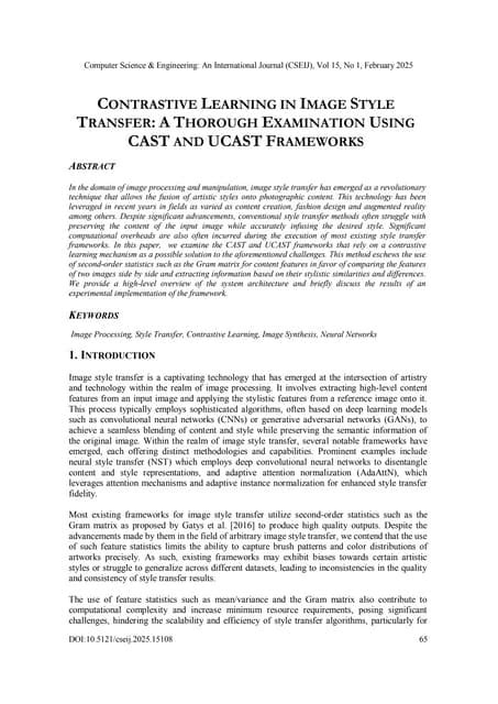 Contrastive Learning In Image Style Transfer A Thorough Examination Using Cast And Ucast