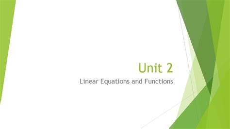 Unit Linear Equations And Functions Unit Essential