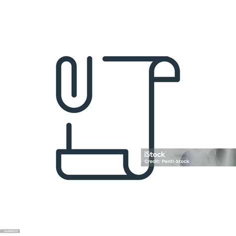 Vetores De Ícone Vetorial De Anexo Isolado No Fundo Branco Contorno Ícone De Anexo De Linha Fina