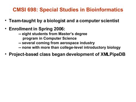 An Open Source Framework For Teaching Bioinformatics Ppt