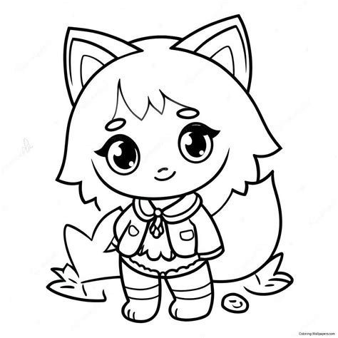 Cute Gacha Life Wolf Girl Coloring Page 11461 8985