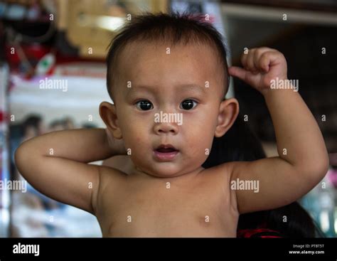 Portrait Of A Shirtless Cambodian Boy Battambang Province Battambang