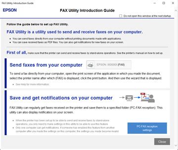 Setting Up The Fax Utility Windows