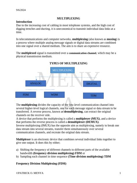 Multiplexing And Modulation Pdf