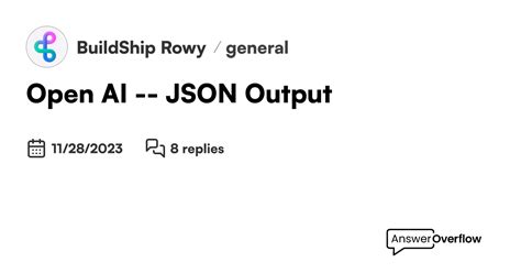 Open AI --> JSON Output - BuildShip