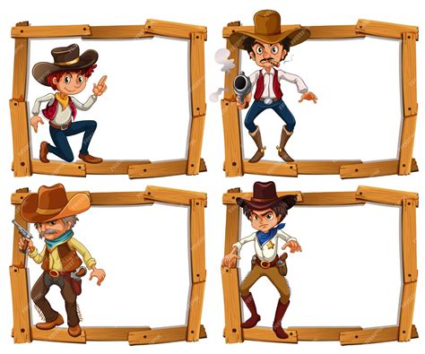Plantilla De Marco Con Vaqueros Vector Premium