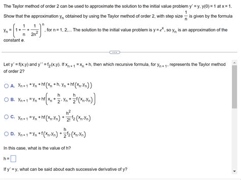 solved the taylor method of order 2 can be used to